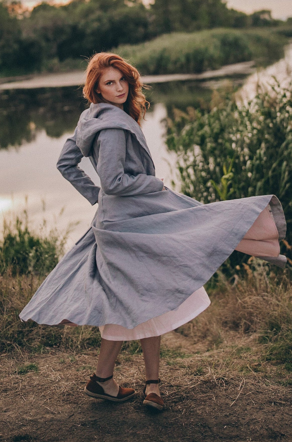 Heavyweight Linen Coat - Elegant, Warm, and Cozy Outerwear – VisibleArtShop