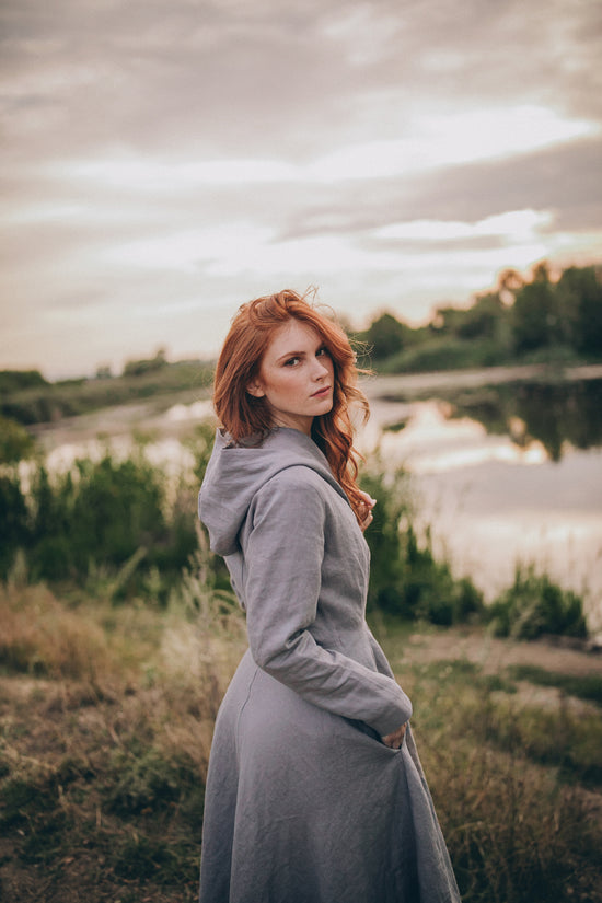 Heavyweight Linen Coat - Elegant, Warm, and Cozy Outerwear – VisibleArtShop